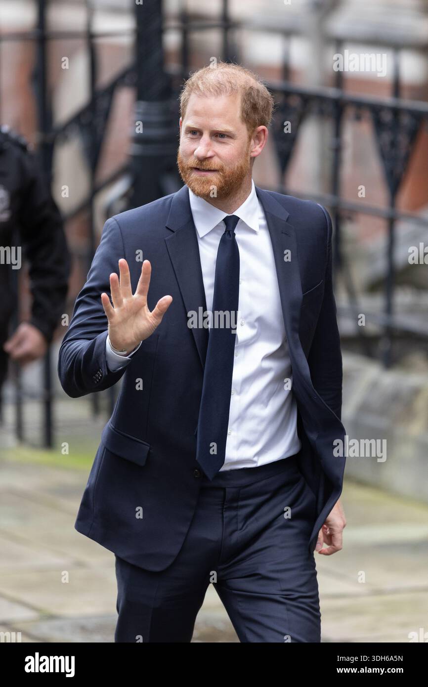 Prince Harry attends the Royal Courts of Justice for the High Court ...
