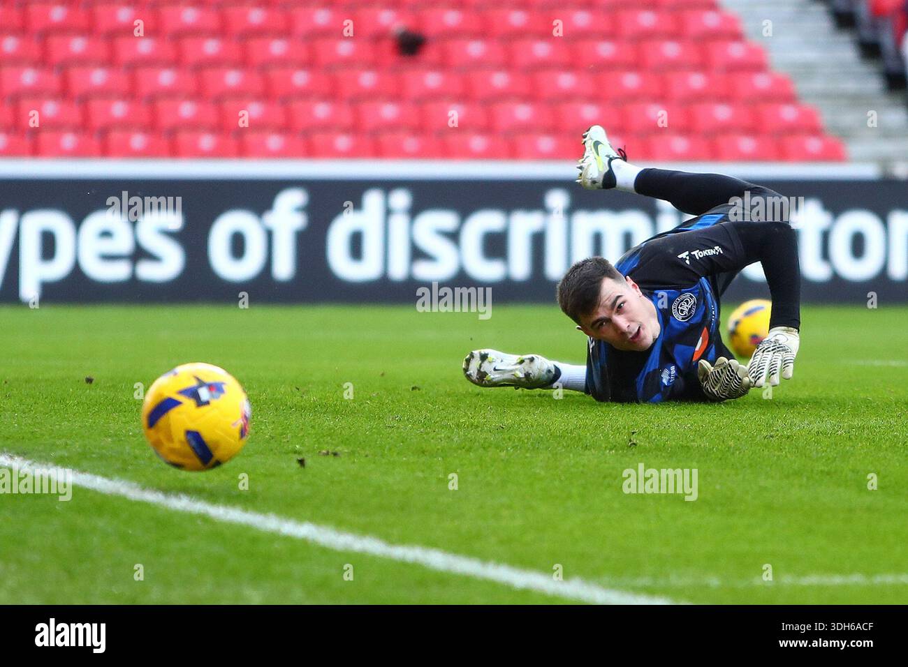 Joe Walsh, Goalkeeper of Queens Park Rangers warms up during the Stoke ...