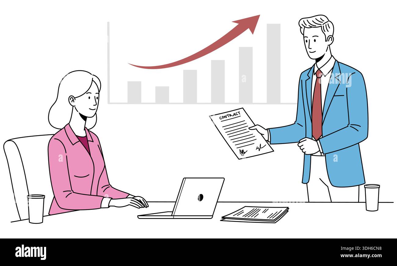 Cartoon businessman giving presentation Stock Vector Images - Alamy