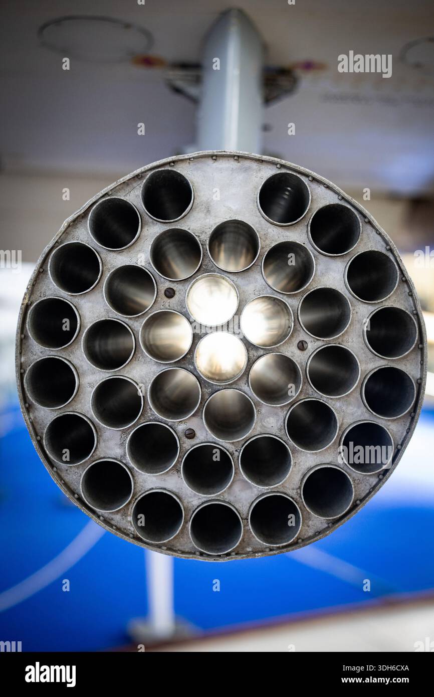 Military rocket launcher tubes pointing forward Stock Photo - Alamy
