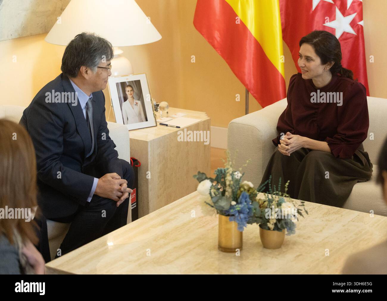 The President of the Community of Madrid, Isabel Díaz Ayuso, receives ...