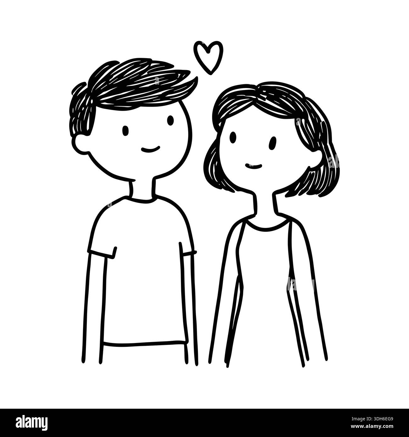 Vector cute doodle girl Stock Vector Images - Alamy