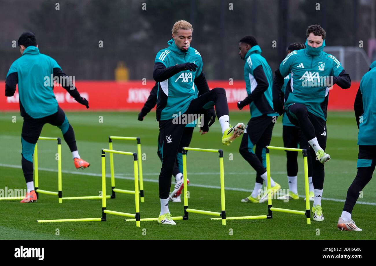 Liverpool's Hugo Ekitike (centre) and Liverpool's Florian Wirtz (right ...