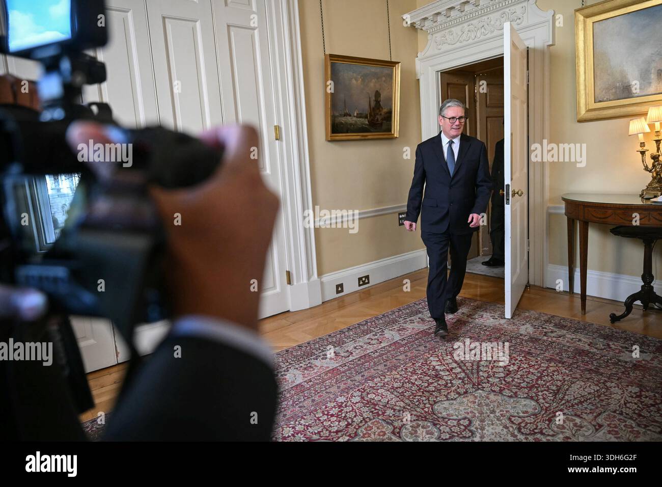 Prime Minister Sir Keir Starmer walks in for his meeting with President ...