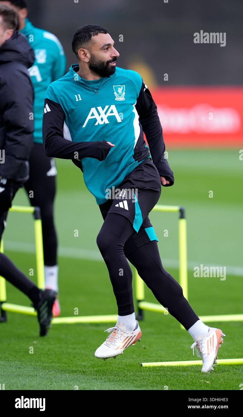 Liverpool's Mohamed Salah during a training session at the AXA Training ...