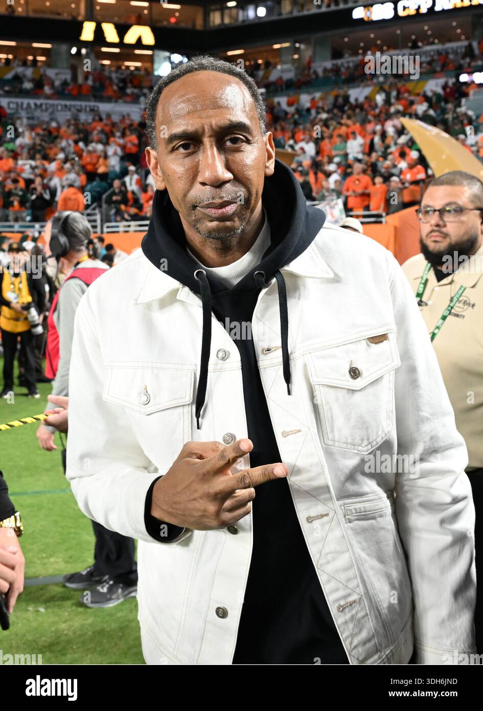 Miami, United States. 19th Jan, 2026. Stephen A. Smith is seen during ...