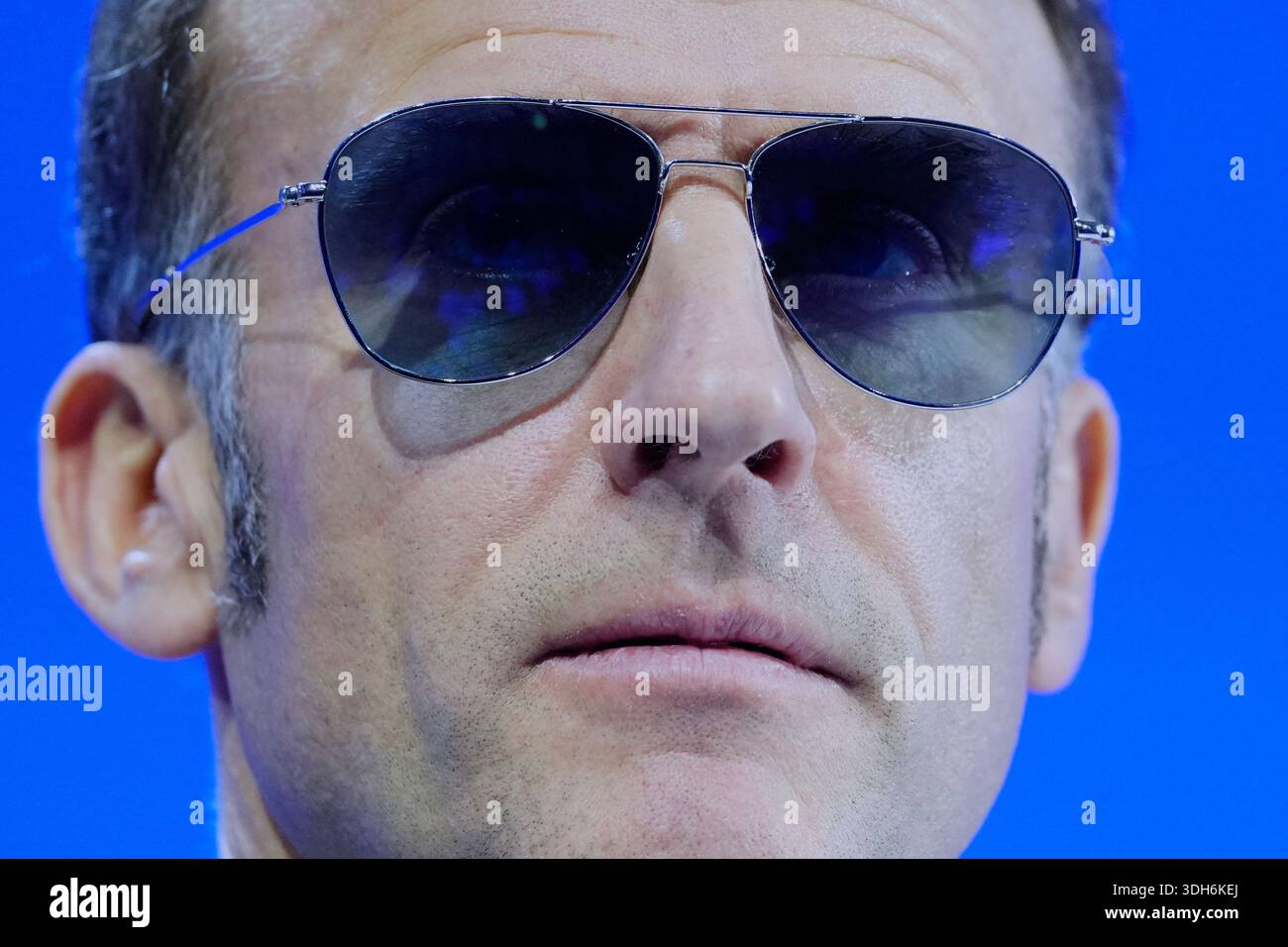 French President Emmanuel Macron is seen during the Annual Meeting of ...
