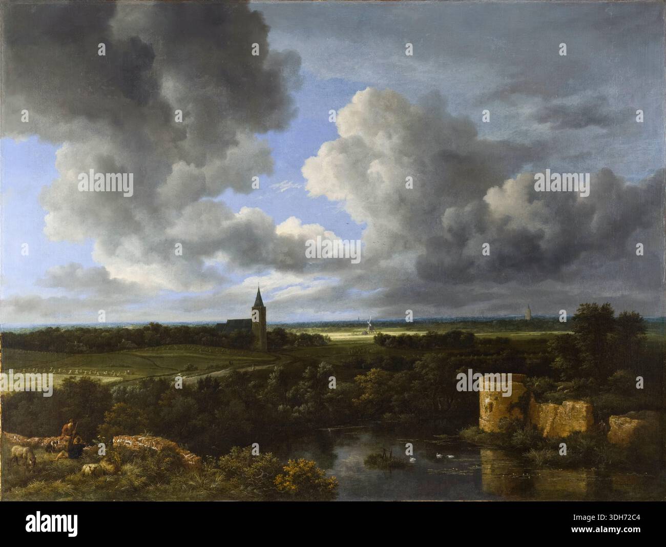 Jacob van Ruisdael, A Landscape with a Ruined Castle and a Church ...