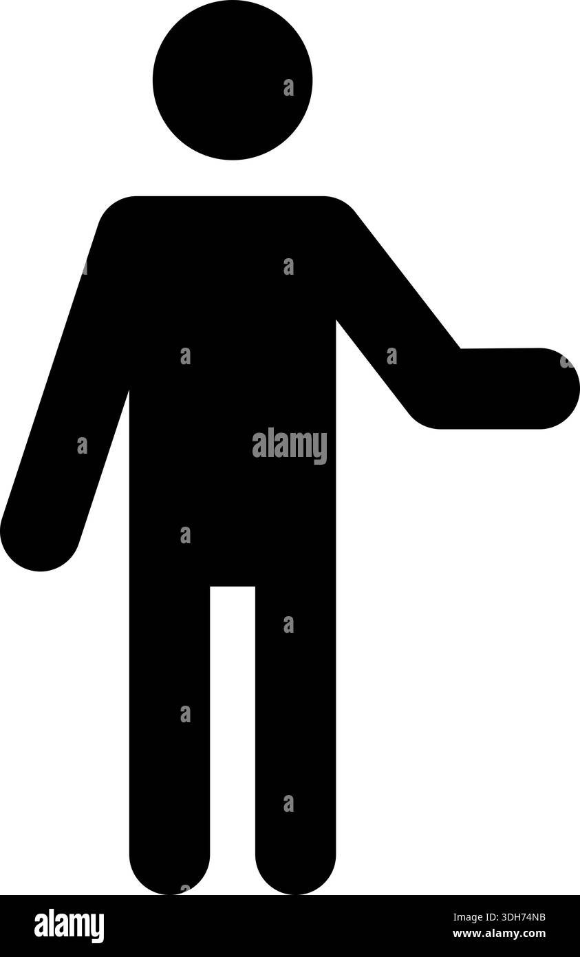 Black pictogram of a man standing shaking hands Stock Vector Image ...