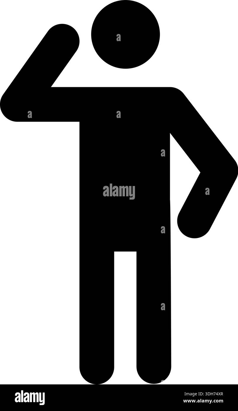 Black pictogram of a man saluting Stock Vector Image & Art - Alamy