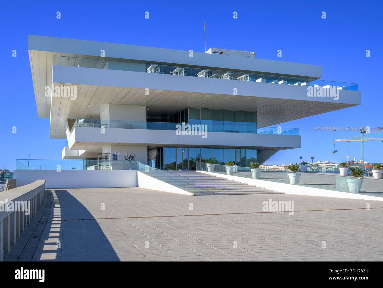 The dramatic America's Cup building built at the marina in Valencia ...