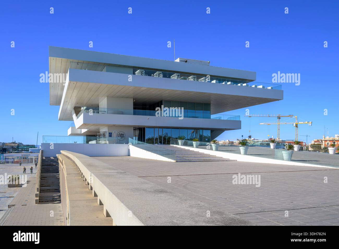 The dramatic America's Cup building built at the marina in Valencia ...