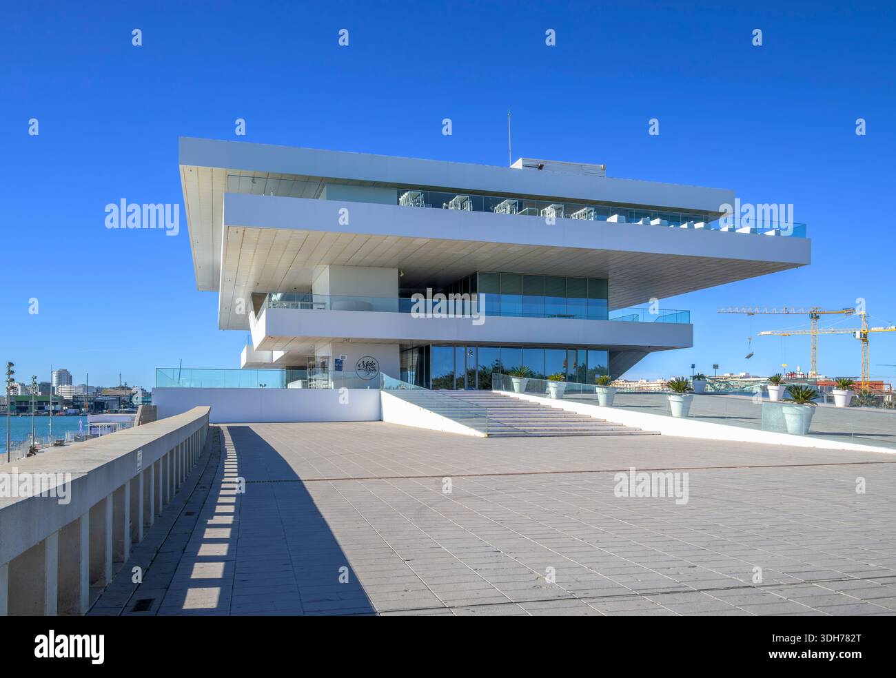 The dramatic America's Cup building built at the marina in Valencia ...