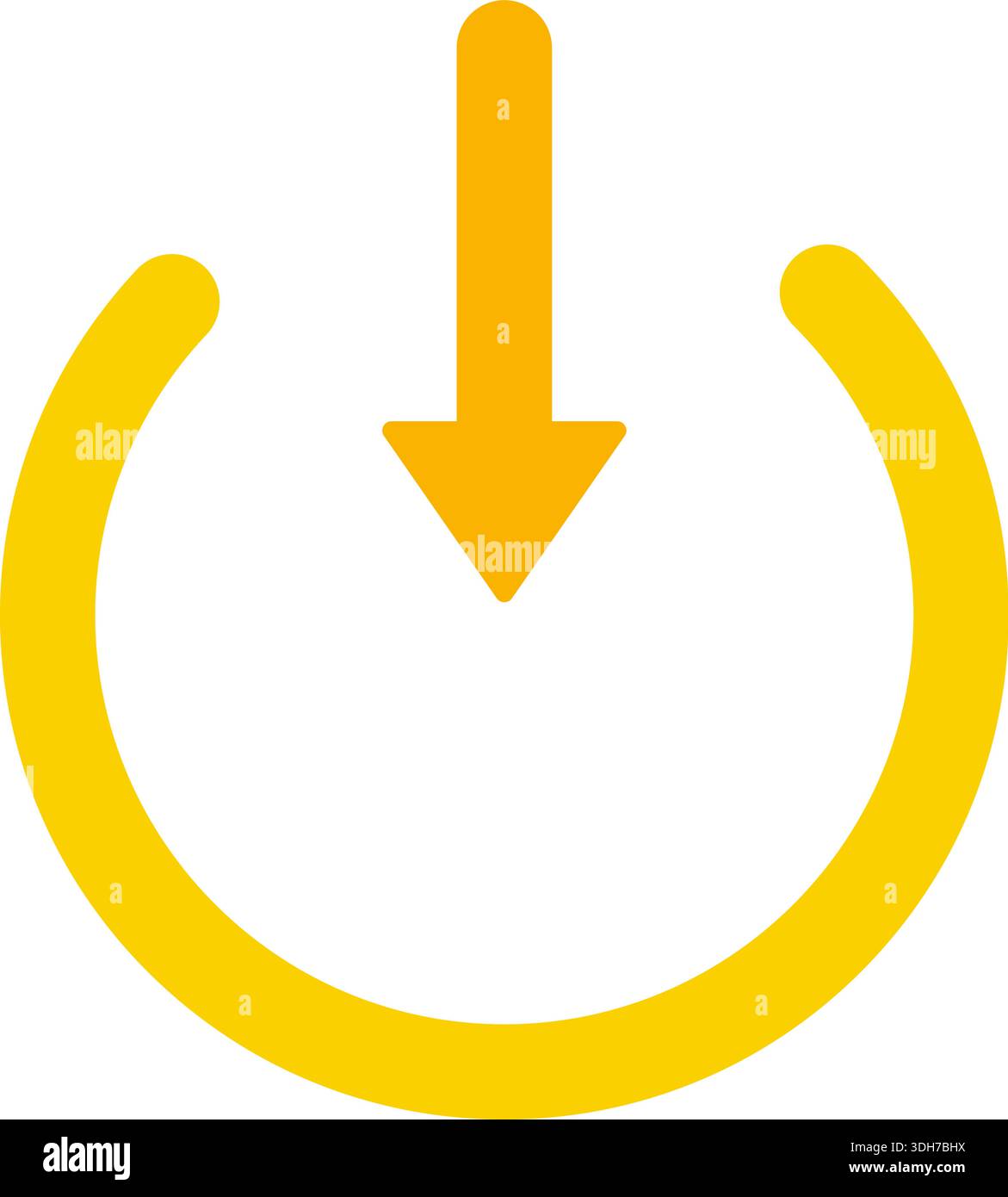 Circular vector with a single arrow pointing inward toward the center ...