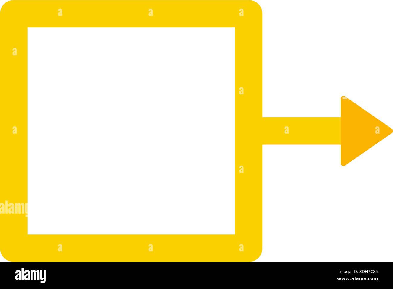 Square shape with one arrow pointing from the edge to indicate a single ...