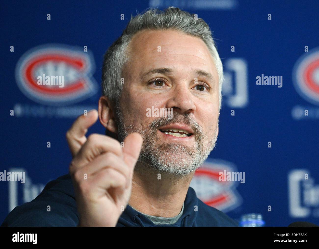 Montreal Canadiens head coach Martin St-Louis speaks to media ahead of ...