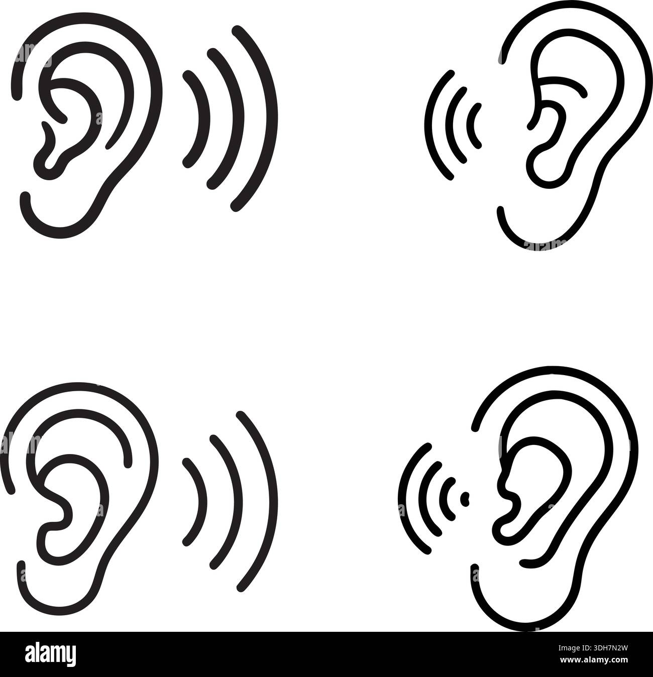 Ear listening music Stock Vector Images - Alamy