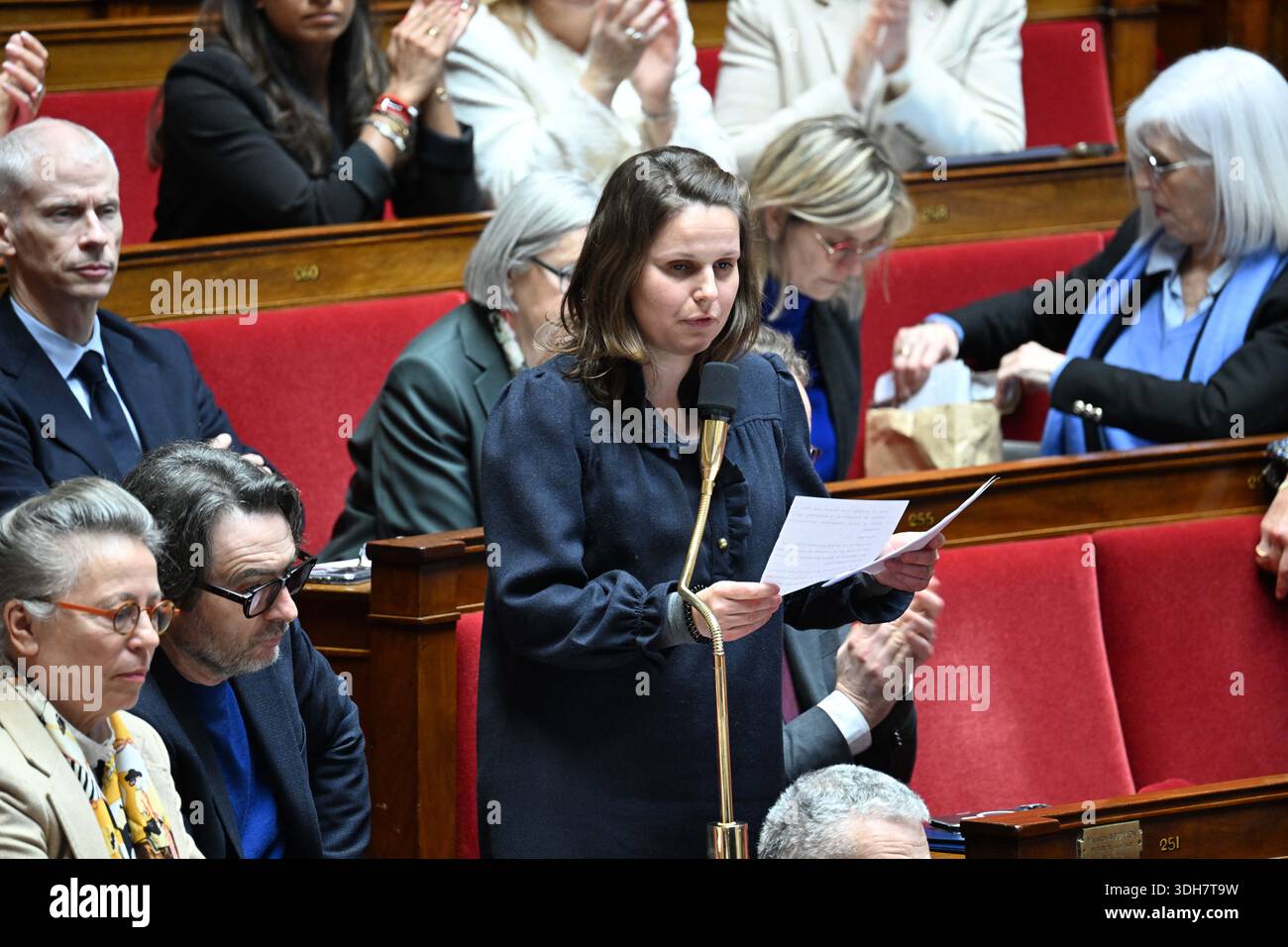 Paris, France. 20th Jan, 2026. Marie Lebec, deputy, during Question ...