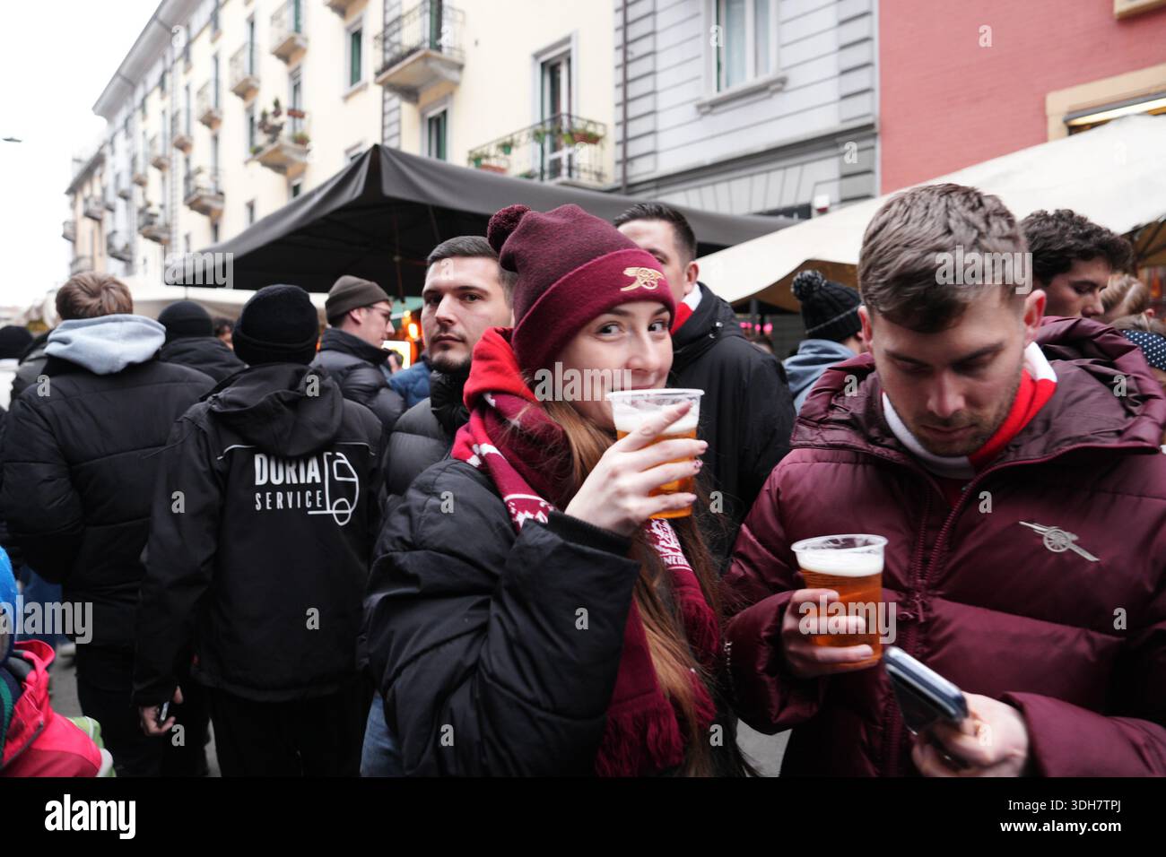 Milan, Italy. 20th Jan, 2026. Milan, Arsenal Football Club fans ...