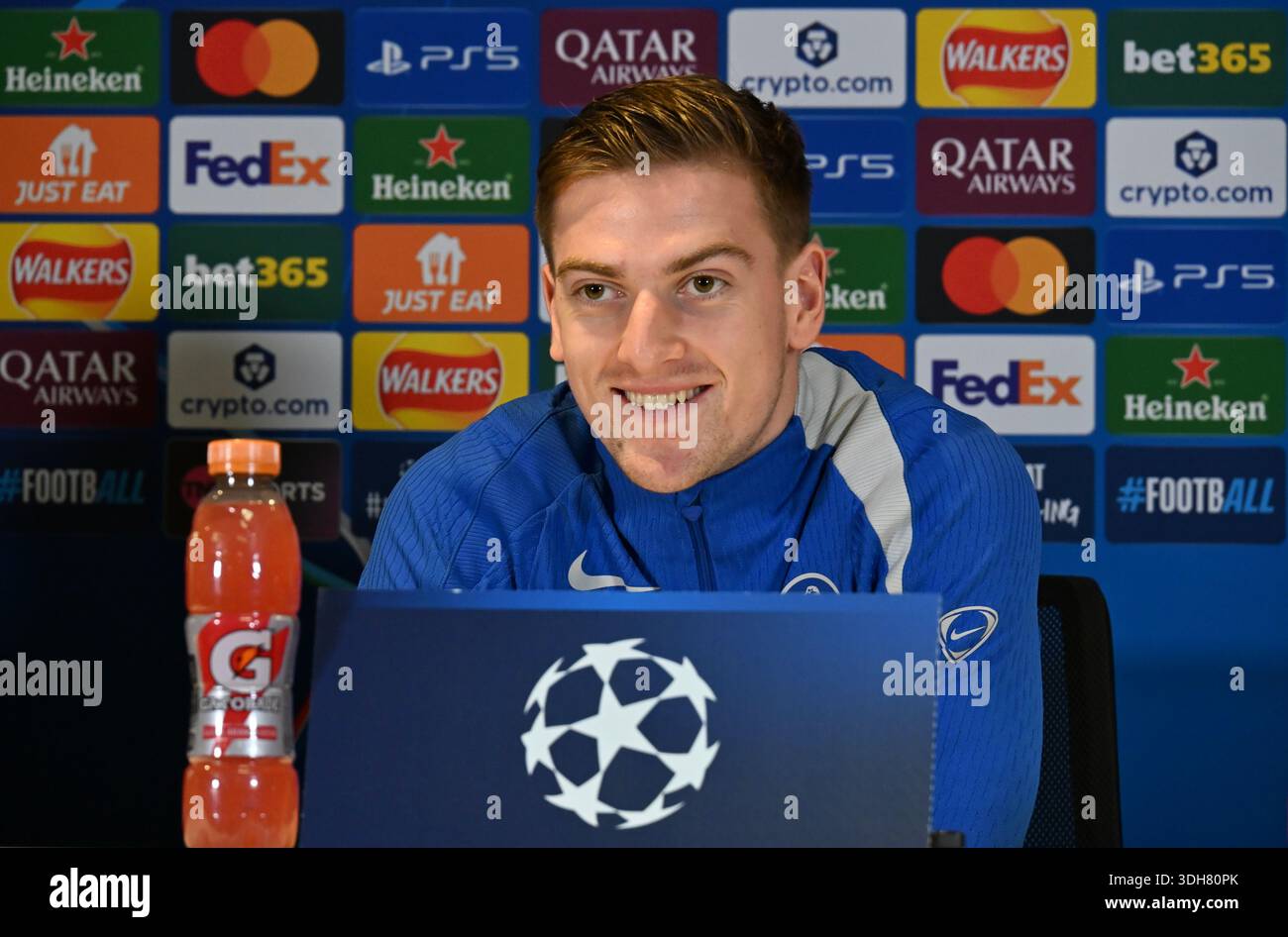 London, UK. Liam Delap, Forward Chelsea FC, Champions League Press ...