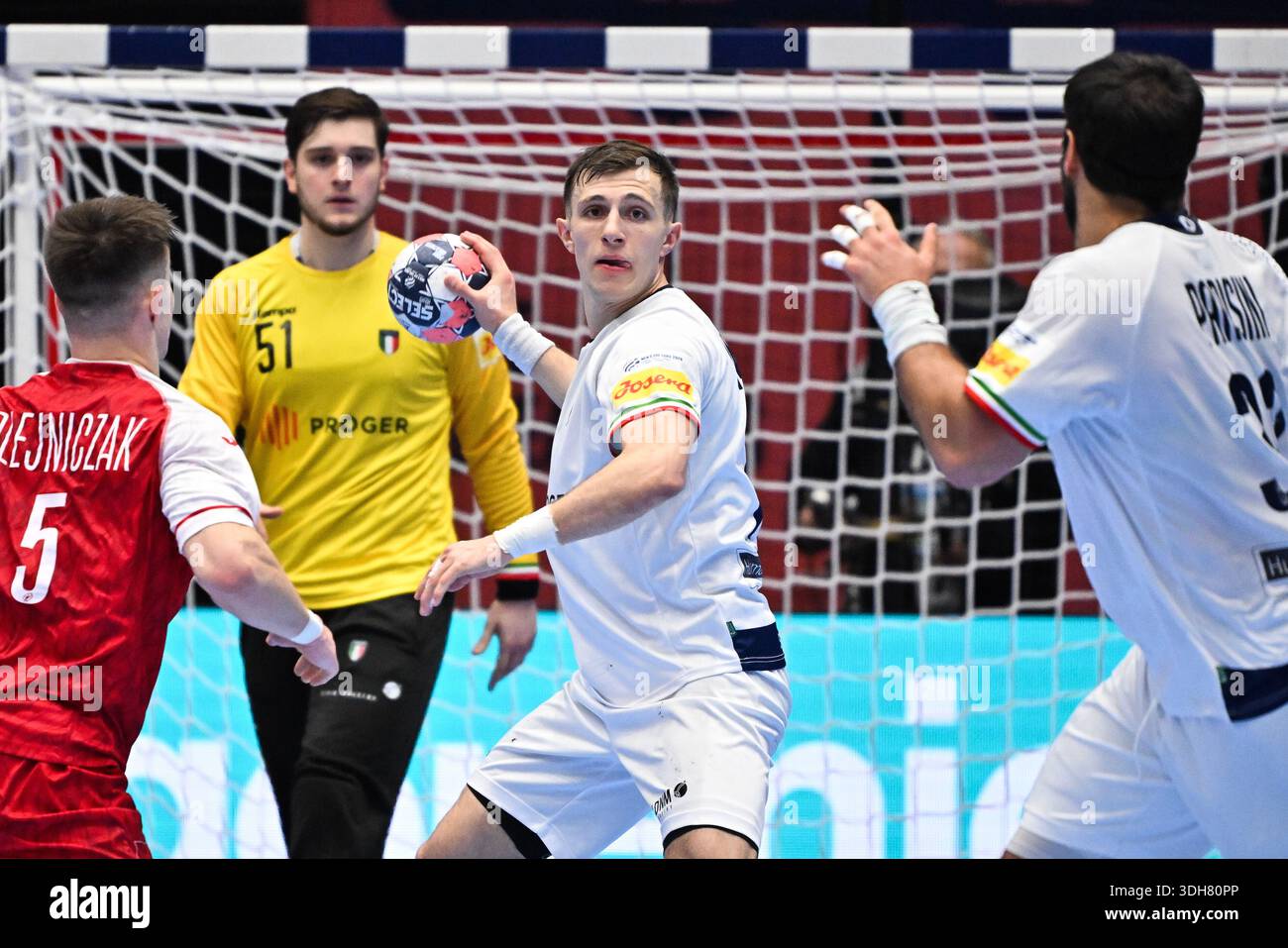 Italy's Simone Mengon against Poland's Michal Olejniczak during the ...