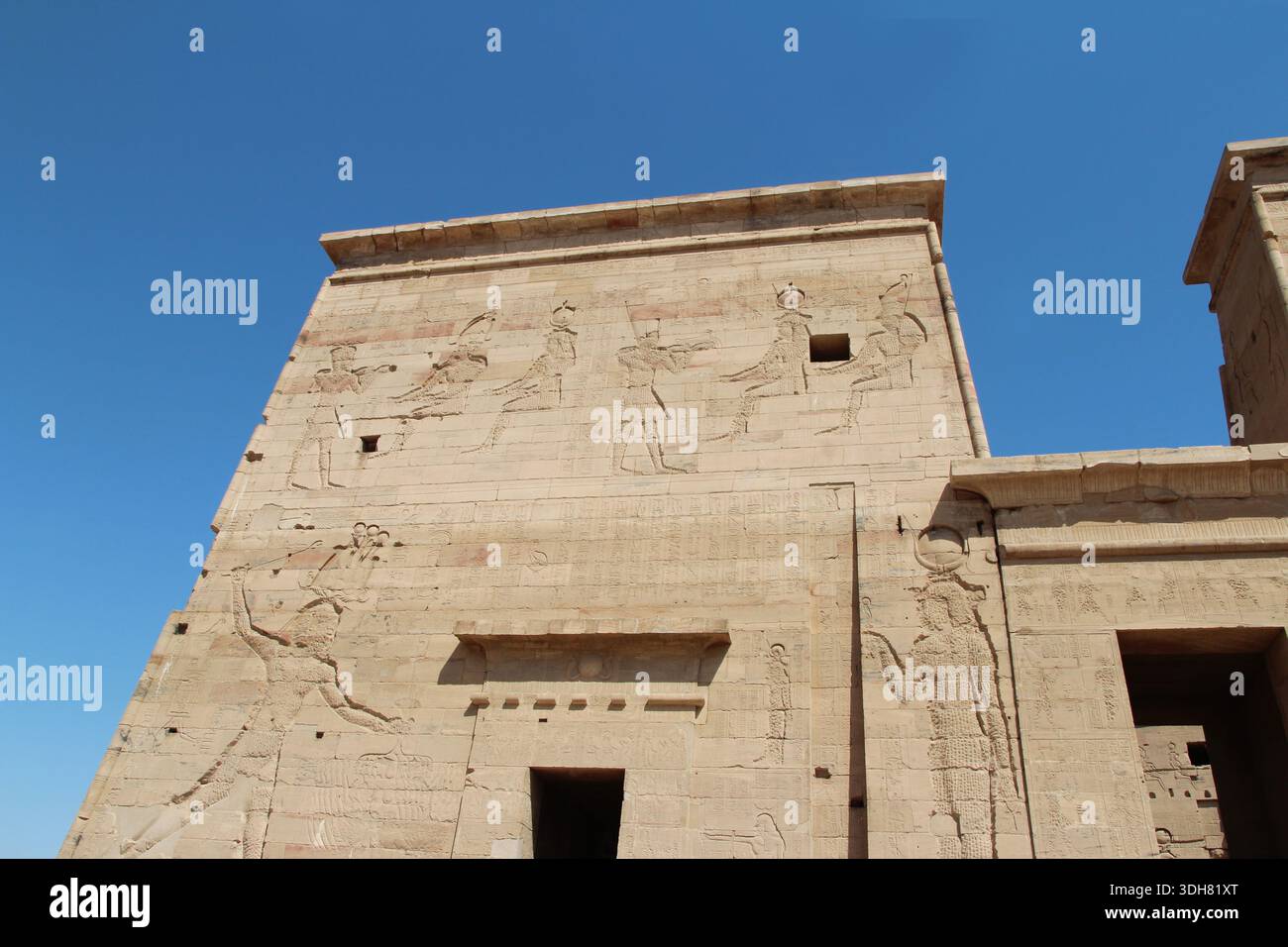 Wall relief at First Pylon of Temple of Isis in Philae, Aswan, Egypt ...