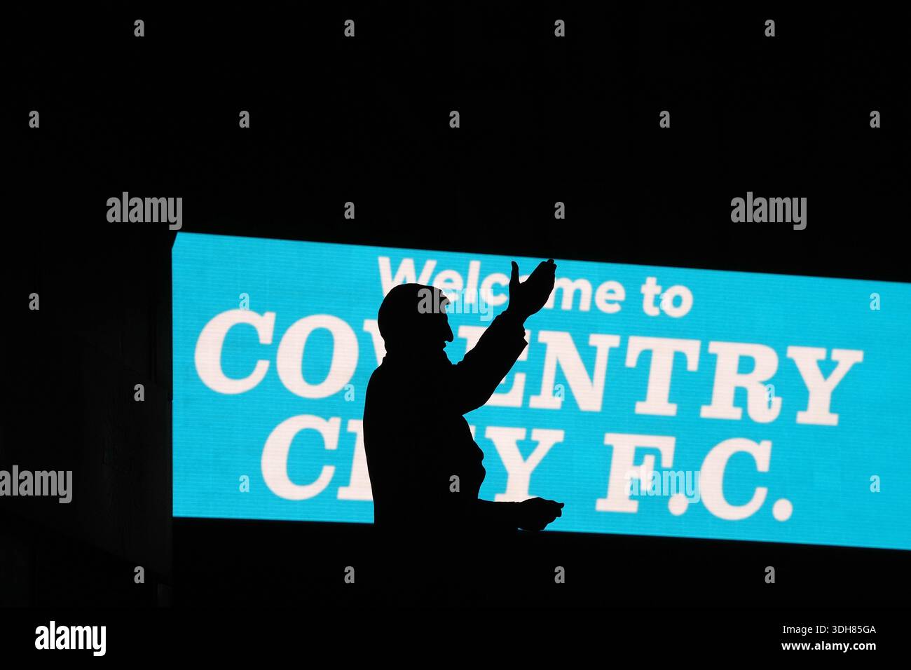 Jimmy Hill statue silhouette outside the stadium before the Sky Bet ...
