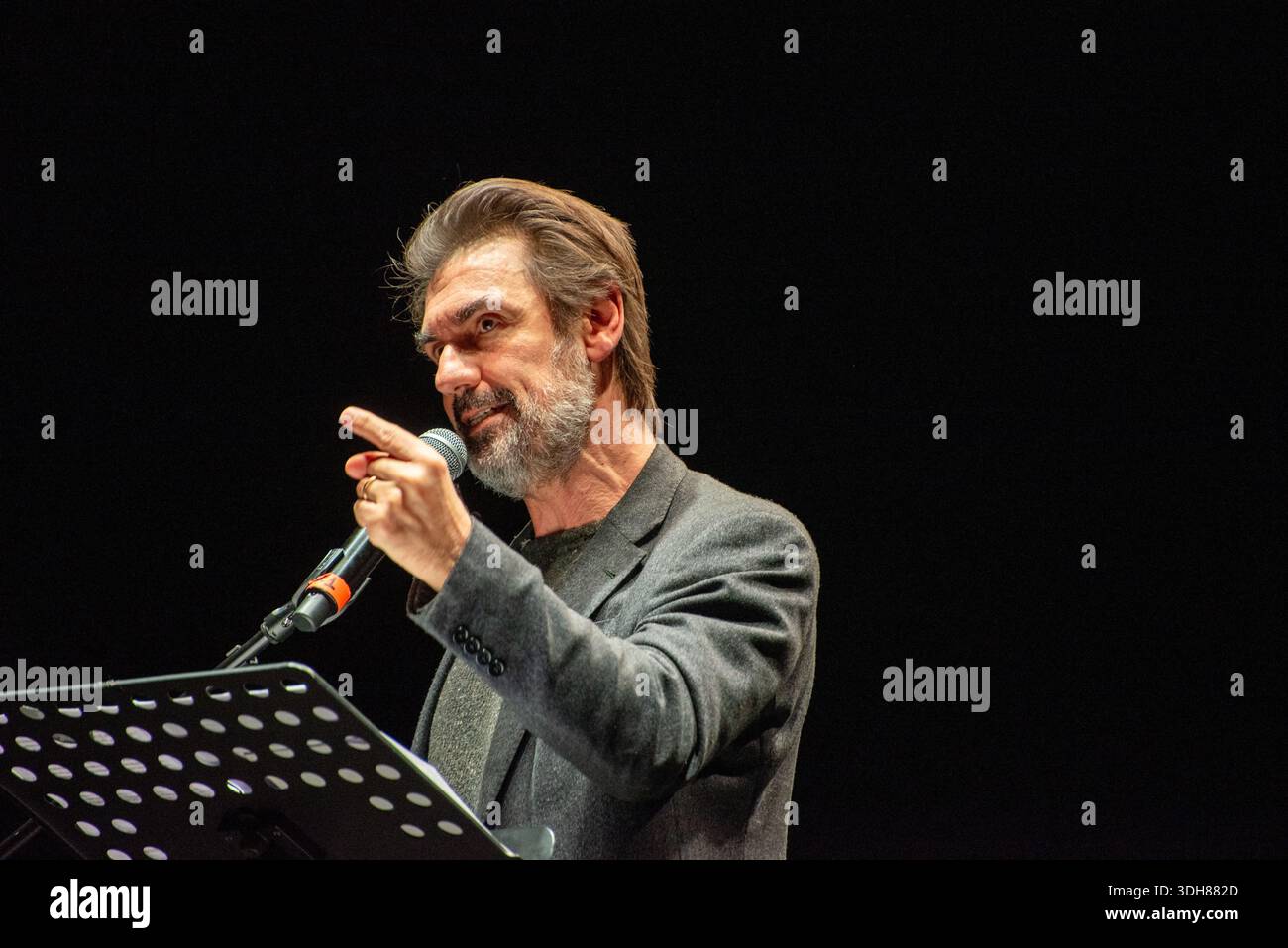 The actor Fabrizio Gifuni, during his performances on the stage of ...