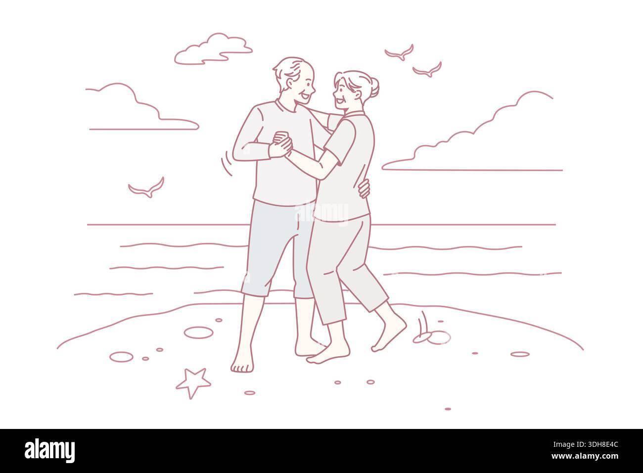 Senior man positive woman Stock Vector Images - Alamy