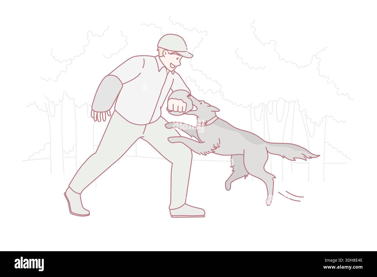 Handler with terrier Stock Vector Images - Alamy