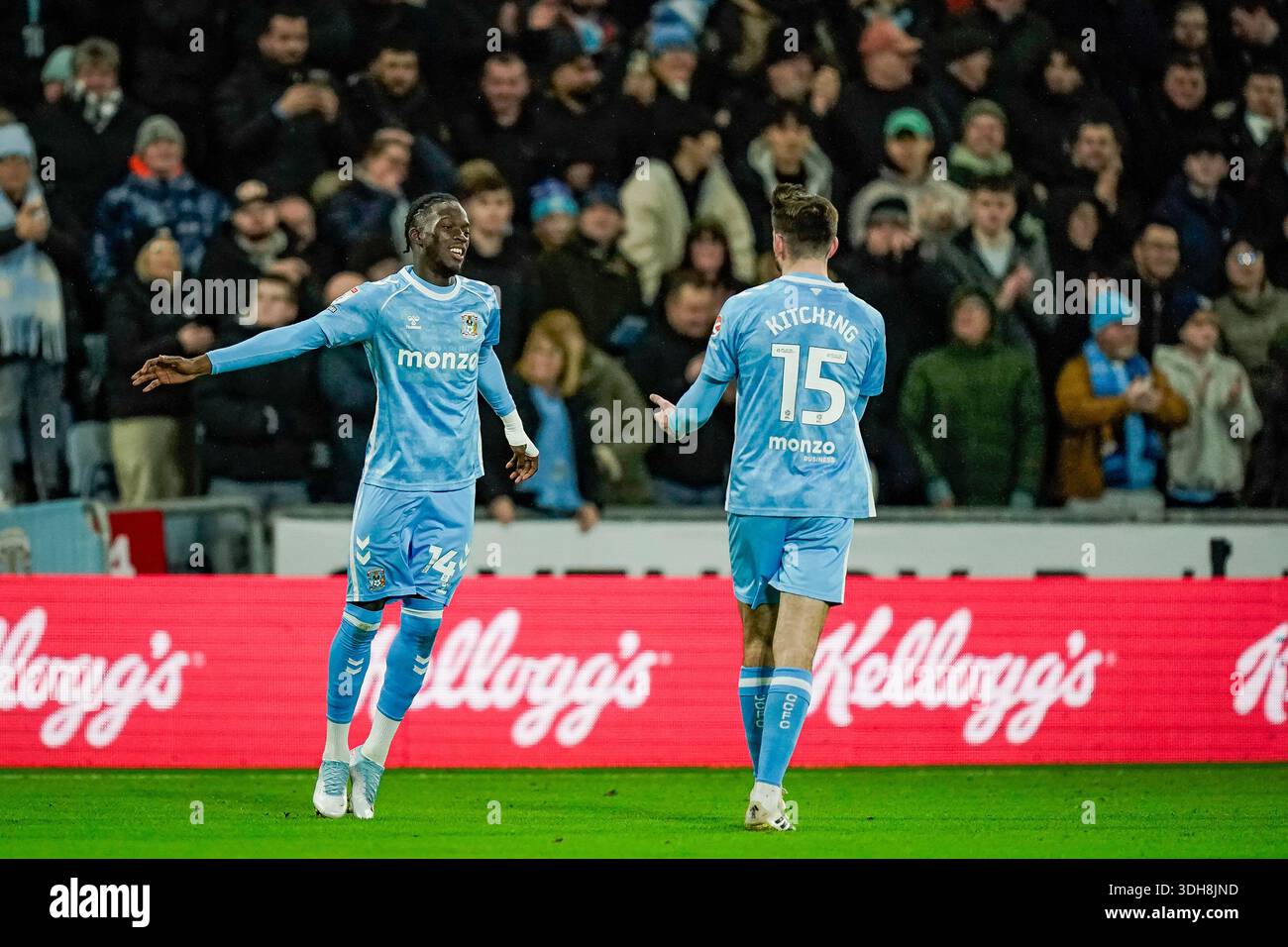 Romain Esse of Coventry City celebrates his goal to make it 1-0 during ...