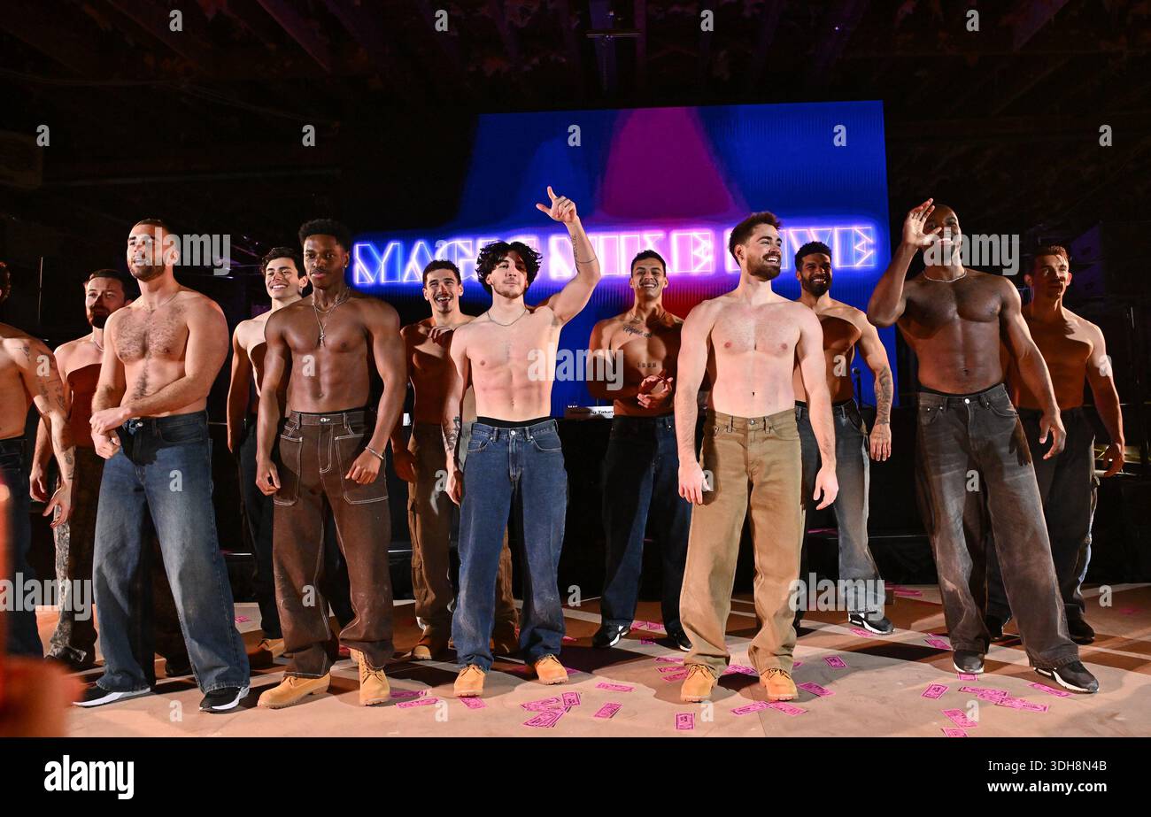 Dancers perform during a "Magic Mike Live" special announcement in the ...