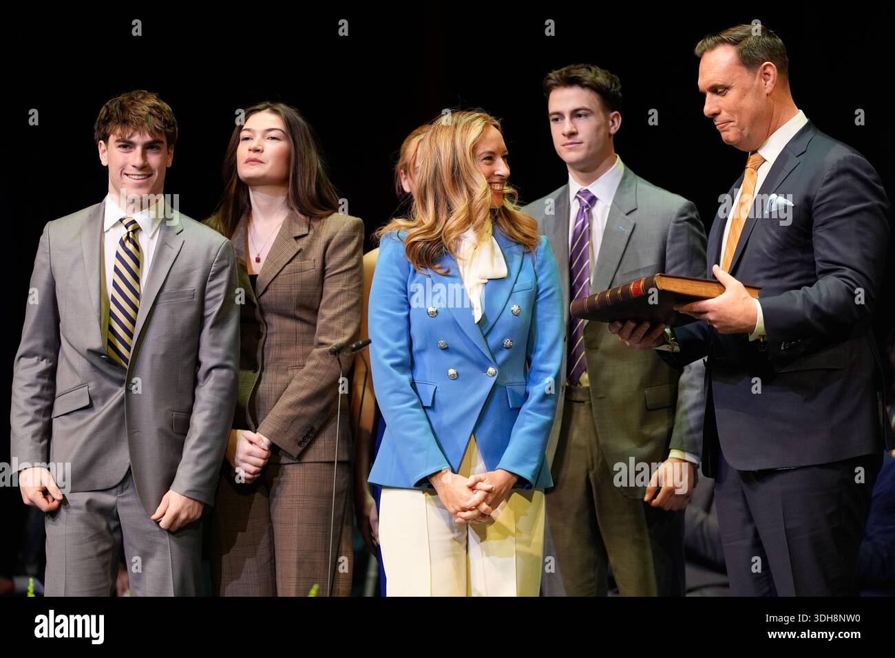Surrounded by her family, New Jersey Governor Mikie Sherrill, center ...