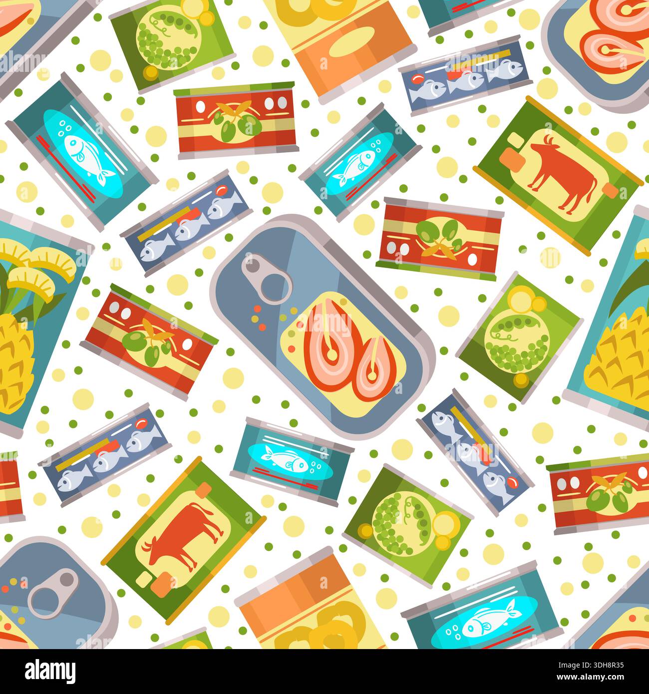 Metal cans preserved meat Stock Vector Images - Alamy