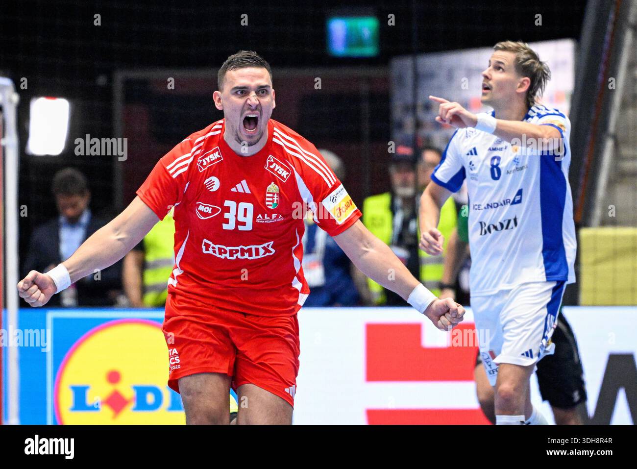 Hungary's Richard Bodo celebrates after scoring during the European ...