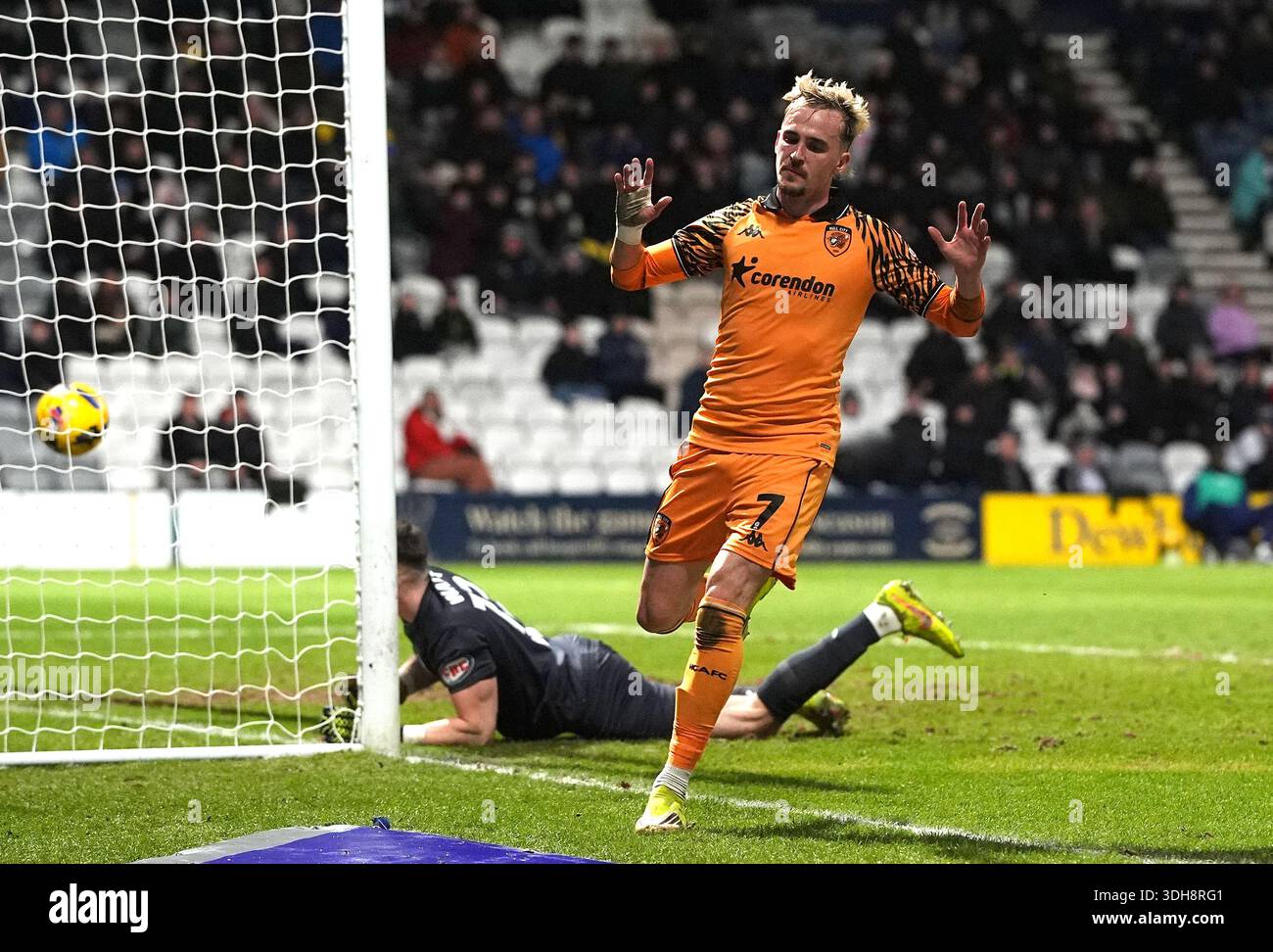 Hull City's Liam Millar celebrates scoring their side's first goal of ...
