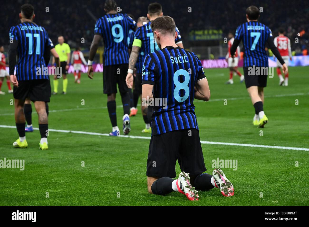 Petar Sucic of F.C. Inter celebrates after scoring the goal of 1-1 ...