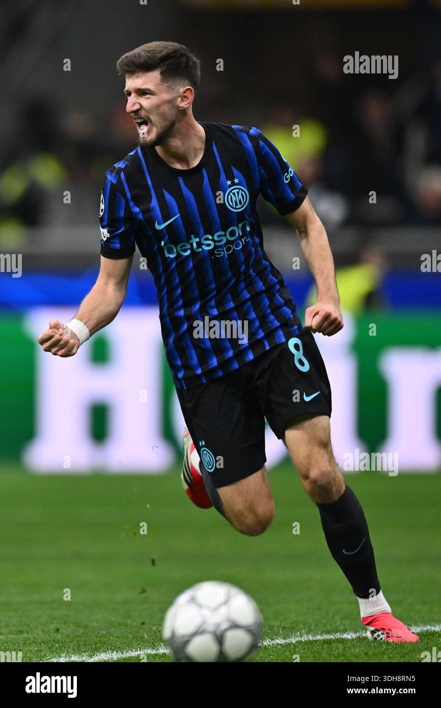 Petar Sucic of F.C. Inter celebrates after scoring the goal of 1-1 ...