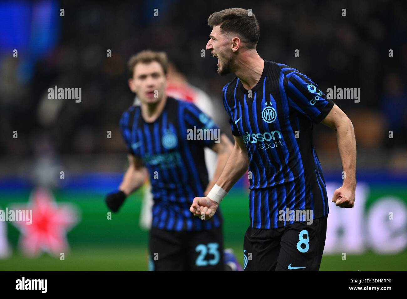 Petar Sucic of F.C. Inter celebrates after scoring the goal of 1-1 ...