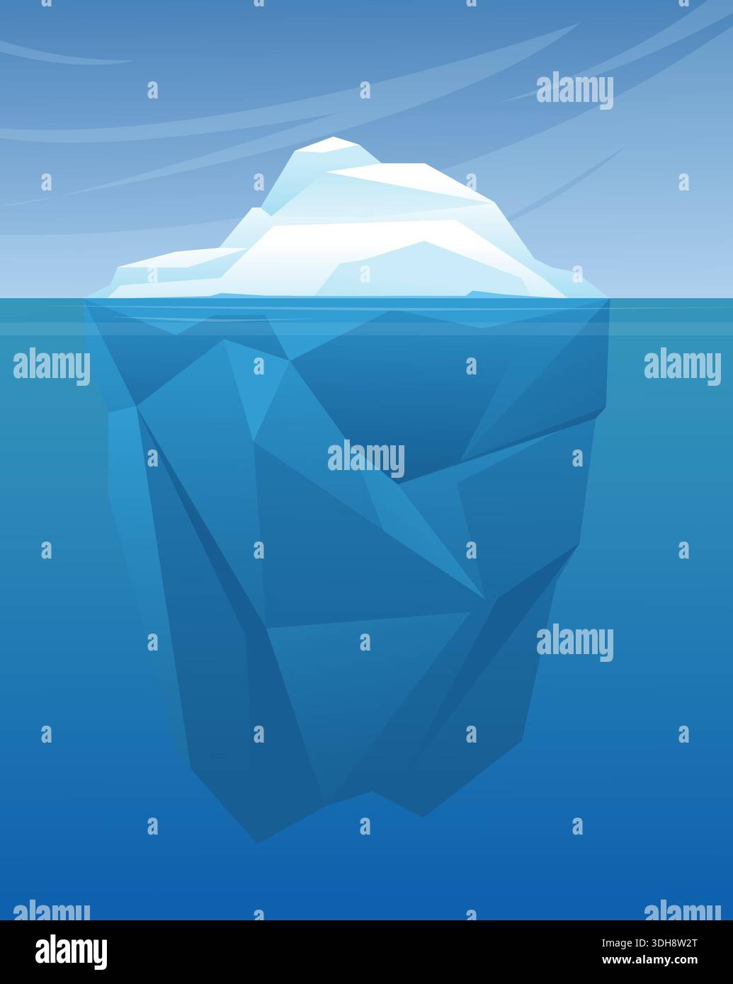 Blue iceberg drifting in Stock Vector Images - Alamy