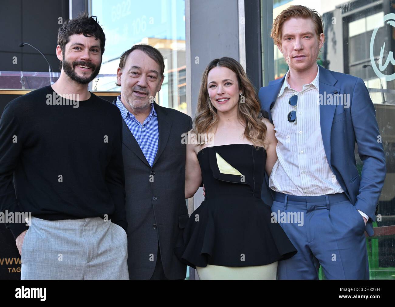 Dylan O'Brien, Sam Raimi, Rachel McAdams and Domhnall Gleeson at Rachel ...