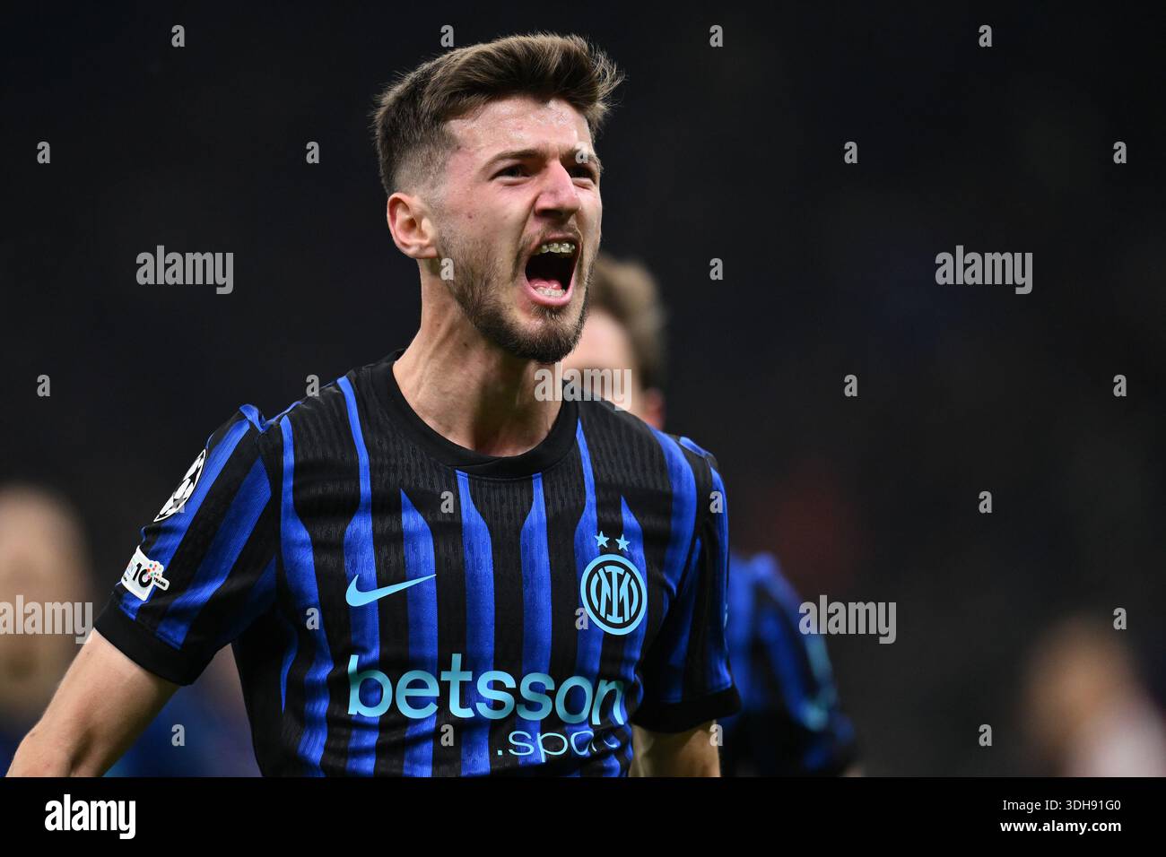 Petar Sucic of F.C. Inter celebrates after scoring the goal of 1-1 ...