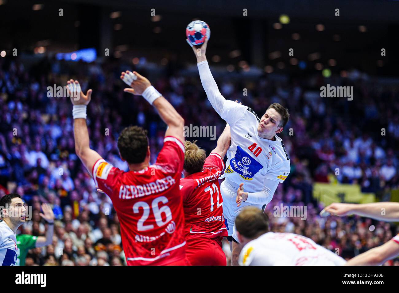 Wurf/Tor Stefan Dodic (Serbien, #40) DEN, Oesterreich vs. Serbien ...