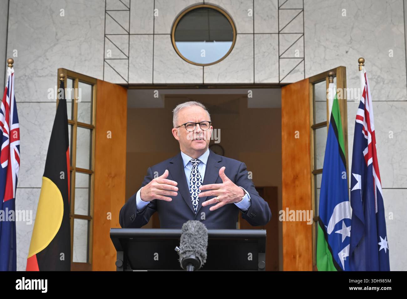 Prime Minister Anthony Albanese at a press conference at Parliament ...