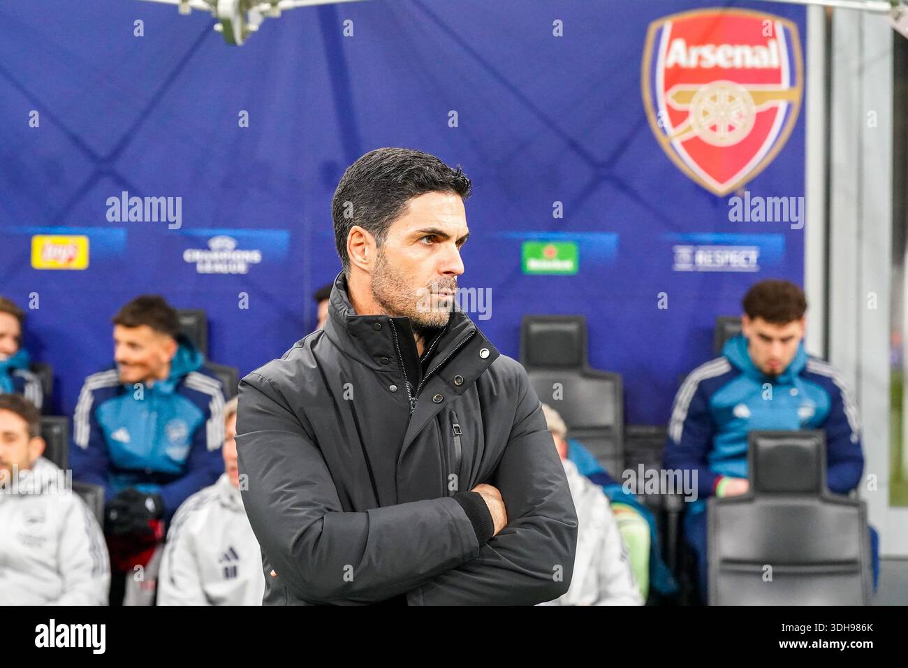 Mikel Arteta, Head Coach of Arsenal FC during the UEFA Champions League ...