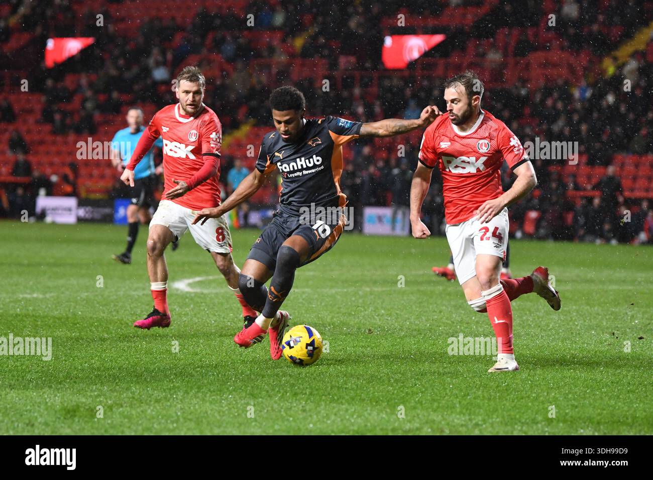 London, England. 20th Jan 2026. Rhian Brewster keeps the ball away from ...