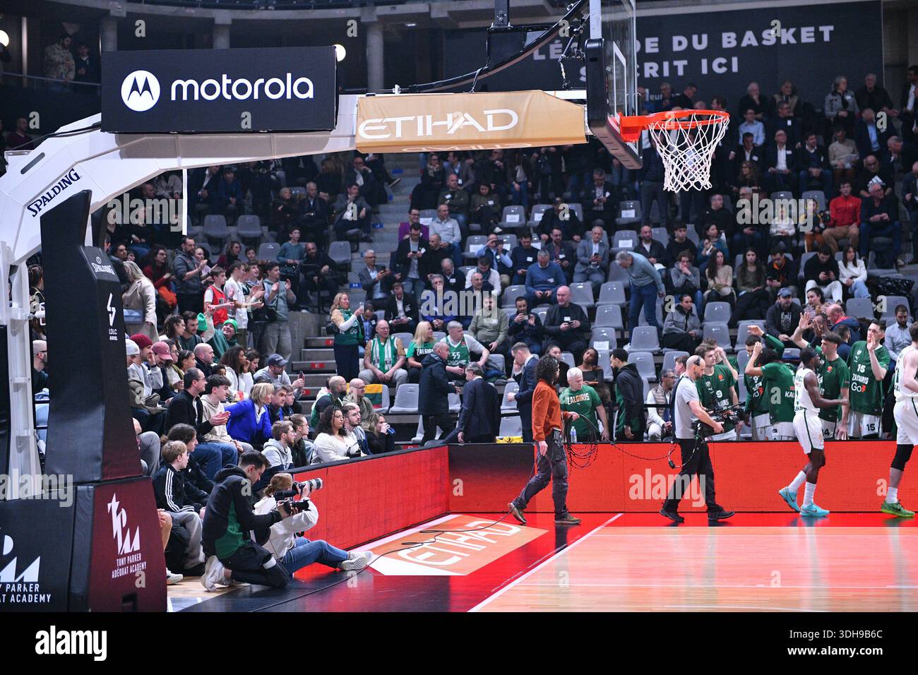 Basket scene during the Turkish Airlines EuroLeague basketball match ...