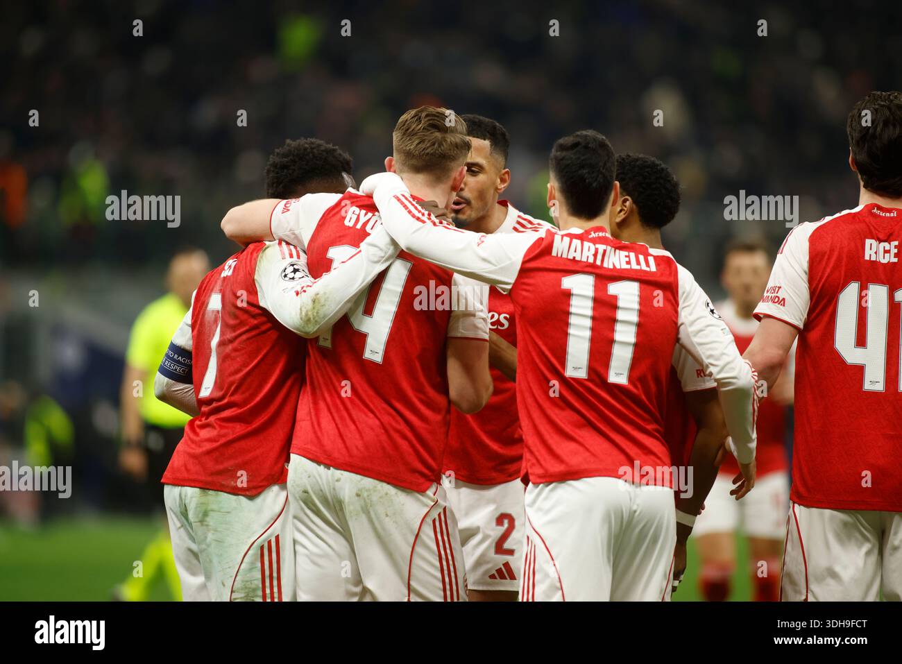 Viktor Gyokeres of FC Arsenal celebrating with team mates after a goal ...