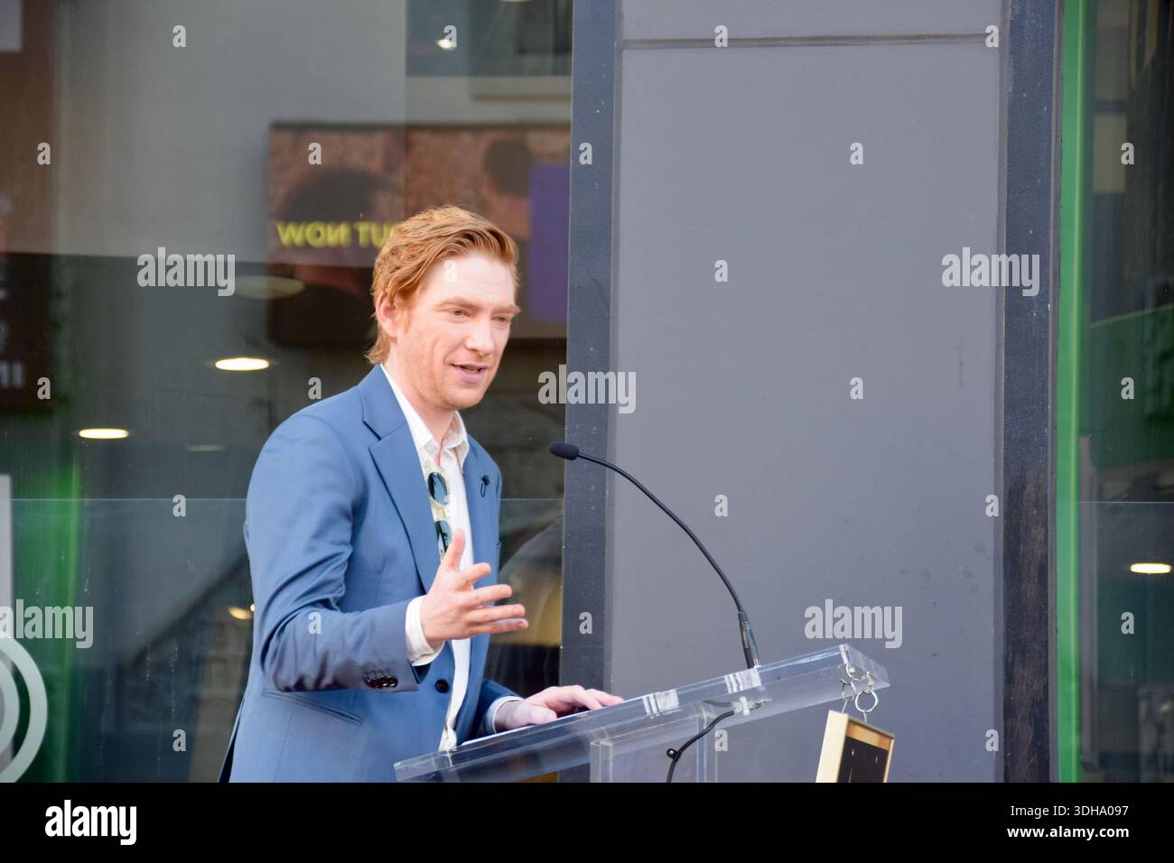 Actor Domhnall Gleeson attends the Hollywood Walk of Fame star ceremony ...