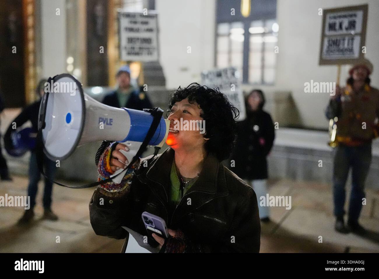 Lawliet O. leads a protest against the Music City Loop, an underground ...